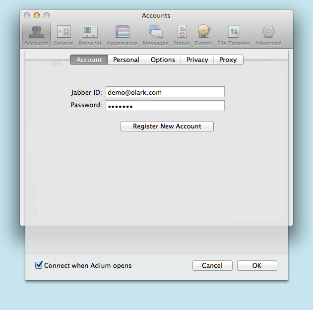 Adium setup guide | Olark